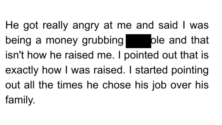 “I won’t visit my recovering dad unless he pays me for the time off ...